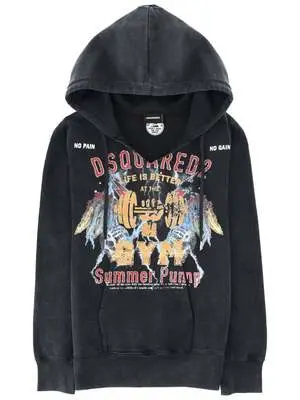 Dsquared2 Printed Cotton Hoodie - Multicolor