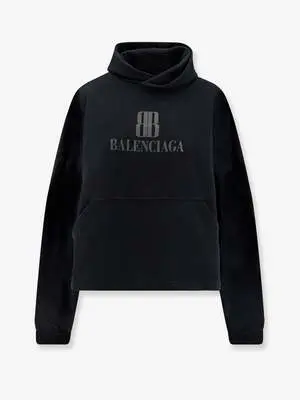 Balenciaga Cropped Cotton Hoodie