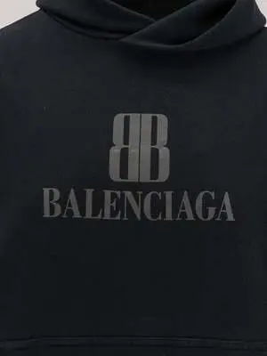 Balenciaga Cropped Cotton Hoodie