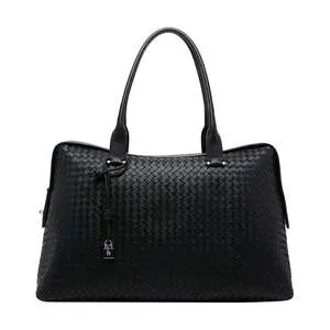 Bottega Veneta Woven Lamb Leather Tote Bag - Black