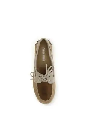 Miu Miu Leather And Suede Loafers - Multicolor