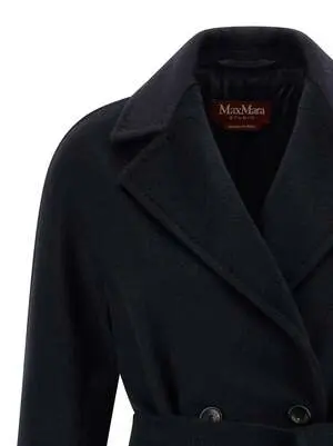 Max Mara Panteon Double Breasted Coat - Blue