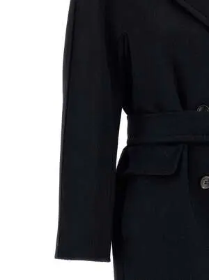 Max Mara Panteon Double Breasted Coat - Blue