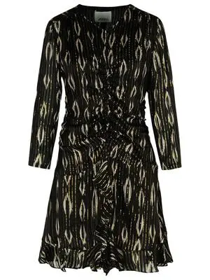 Isabel Marant Étoile ISABEL MARANT Octavia Silk Dress With Gold Thread Trim Black