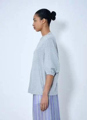 Dries Van Noten Relaxed Knit Top With Three-quarter Sleeves - Gray