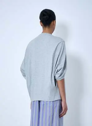 Dries Van Noten Relaxed Knit Top With Three-quarter Sleeves - Gray