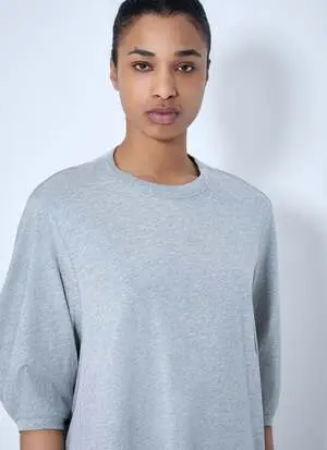 Dries Van Noten Relaxed Knit Top With Three-quarter Sleeves - Gray