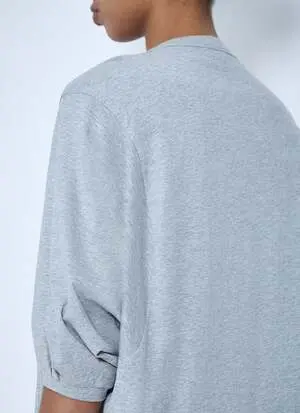 Dries Van Noten Relaxed Knit Top With Three-quarter Sleeves - Gray