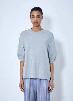 Dries Van Noten DRIES VAN NOTEN Relaxed Knit Top With Three-Quarter Sleeves Gray