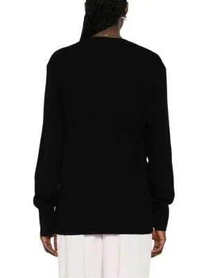 TOTEME Oversized Cashmere V-neck Sweater - Black
