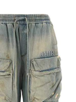Amiri Cargo Flare Jeans With Distressed Details