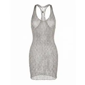 NATALIA FEDNER Chainmail Style Mini Dress - Silver