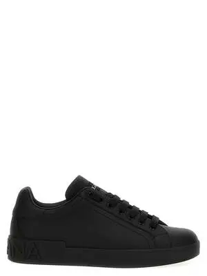 Dolce & Gabbana Portofino' Lace-up Leather Sneakers - Black