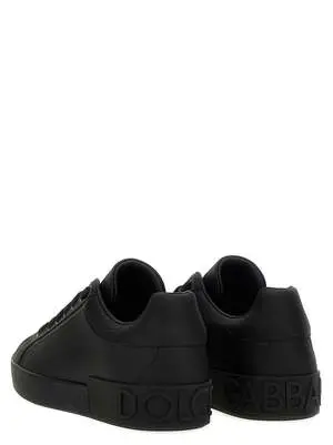 Dolce & Gabbana Portofino' Lace-up Leather Sneakers - Black