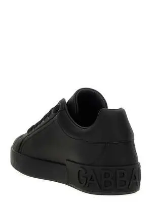Dolce & Gabbana Portofino' Lace-up Leather Sneakers - Black