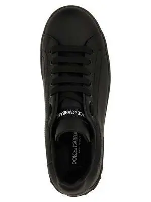 Dolce & Gabbana Portofino' Lace-up Leather Sneakers - Black