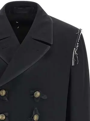 MAISON MARGIELA Double-breasted Wool Coat With Removable Inner Vest