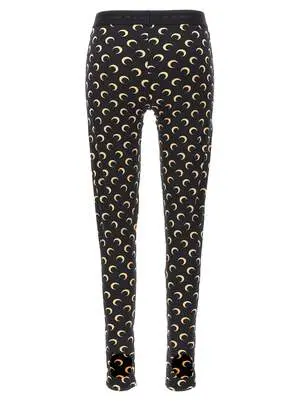 MARINE SERRE Moon Printed' Leggings - Black