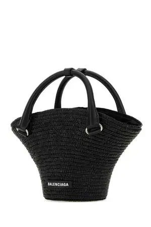 Balenciaga Woven Raffia Top Handle Bag