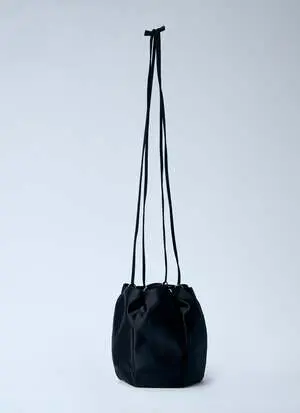Prada Satin Mini Bucket Bag - Black