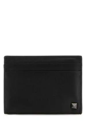 Valentino Garavani Leather Rockstud Card Holder - Black