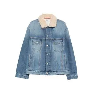 Acne Studios Denim Jacket With Shearling Collar - Blue