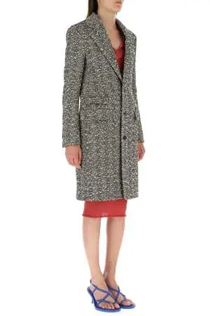 Bottega Veneta Embroidered Stretch Wool Blend Coat