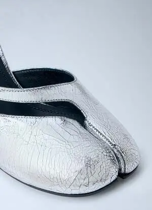 MAISON MARGIELA Tabi Pump Sandals With Ankle Strap And Block Heel - Silver