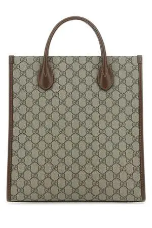 Gucci Gg Supreme Fabric And Leather Handbag