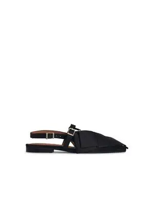 GANNI Polyester Ballet Flats With Bow Detail - Black