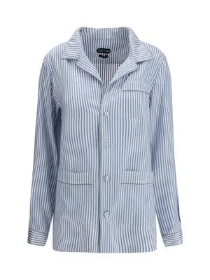 TOM FORD Striped Silk Pj Shirt - Multicolor