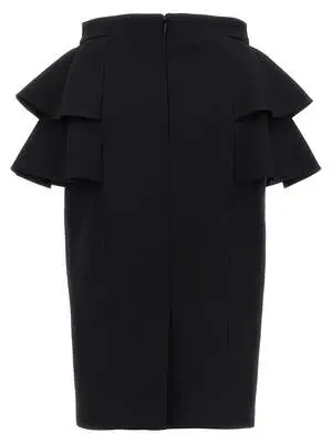Valentino Garavani Crepe Couture Midi Skirt With Ruffles