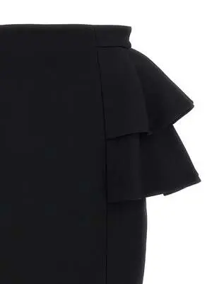 Valentino Garavani Crepe Couture Midi Skirt With Ruffles