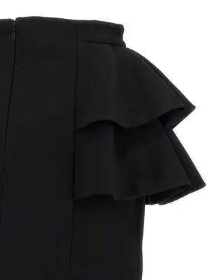 Valentino Garavani Crepe Couture Midi Skirt With Ruffles