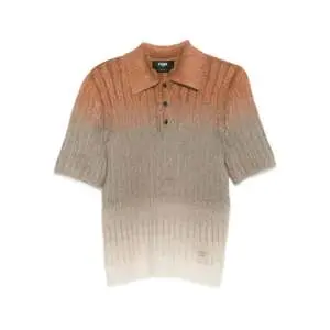 Fendi Fendi Men Polo With Mohair Finish Multicolor