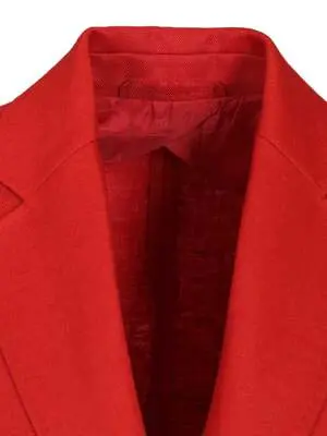 Max Mara Slim-fit Linen Blazer With Notched Lapel - Red