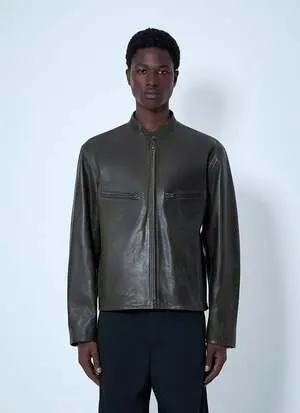 LEMAIRE Leather Zip Jacket - Multicolor
