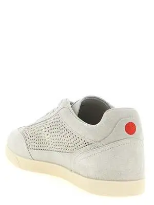 Kiton Suede Openwork Lace-up Sneakers - Gray