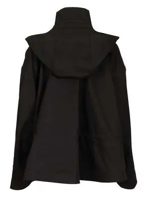 Loewe Cotton And Silk Hooded Jacket With Leather Accents