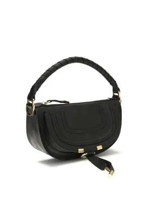 Chloé Marcie Mini Shoulder Bag In Smooth Calfskin - Black