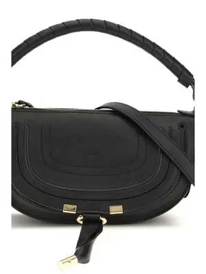 Chloé Marcie Mini Shoulder Bag In Smooth Calfskin - Black