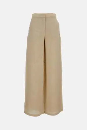 Max Mara MAX MARA STUDIO Wide-Leg Linen Trousers Multicolor