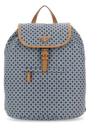 Prada Printed Re-nylon Backpack With Golden Metal Finishing - Multicolor