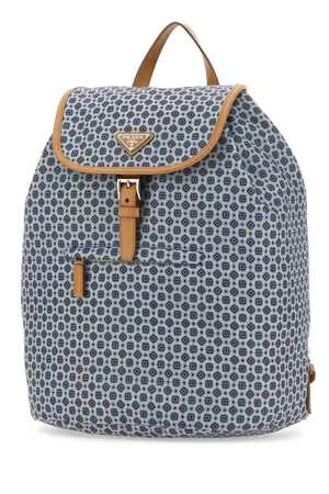 Prada Printed Re-nylon Backpack With Golden Metal Finishing - Multicolor