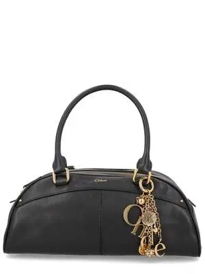 Chloé Leather Bowling Bag - Black