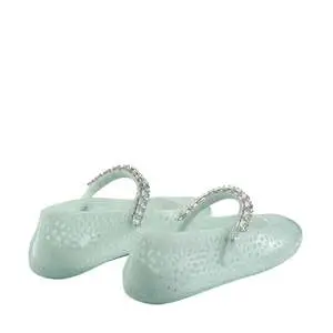 JIMMY CHOO The Jelly Flats With Crystals And Perforated Details