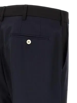 Marni Tropical Wool Straight Leg Pants - Blue