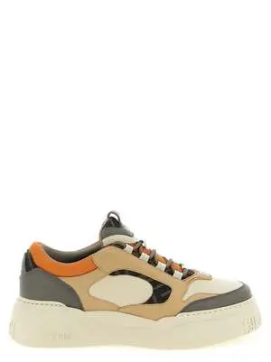 Fendi Force Leather Sneakers With Ff Jacquard - Multicolor