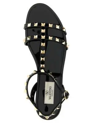 Valentino Garavani Rockstud Pvc Flip Flop Sandals With Bow Detailing