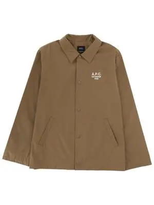 A.p.c. Embroidered Logo Casual Jacket - Brown